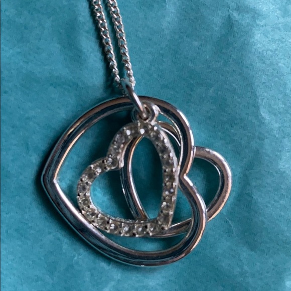 Jewelry | Silver 3 Heart Pendant Necklace | Poshmark